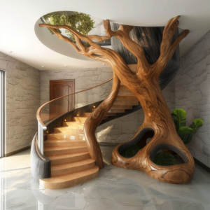 Bridging Home and Nature: Tree-Inspired Staircases for Organic Living