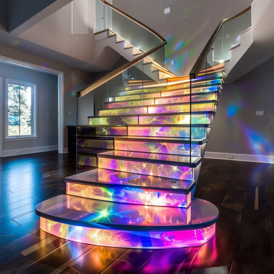 Dancing Lights: Aurora Borealis Staircases Illuminating Homes