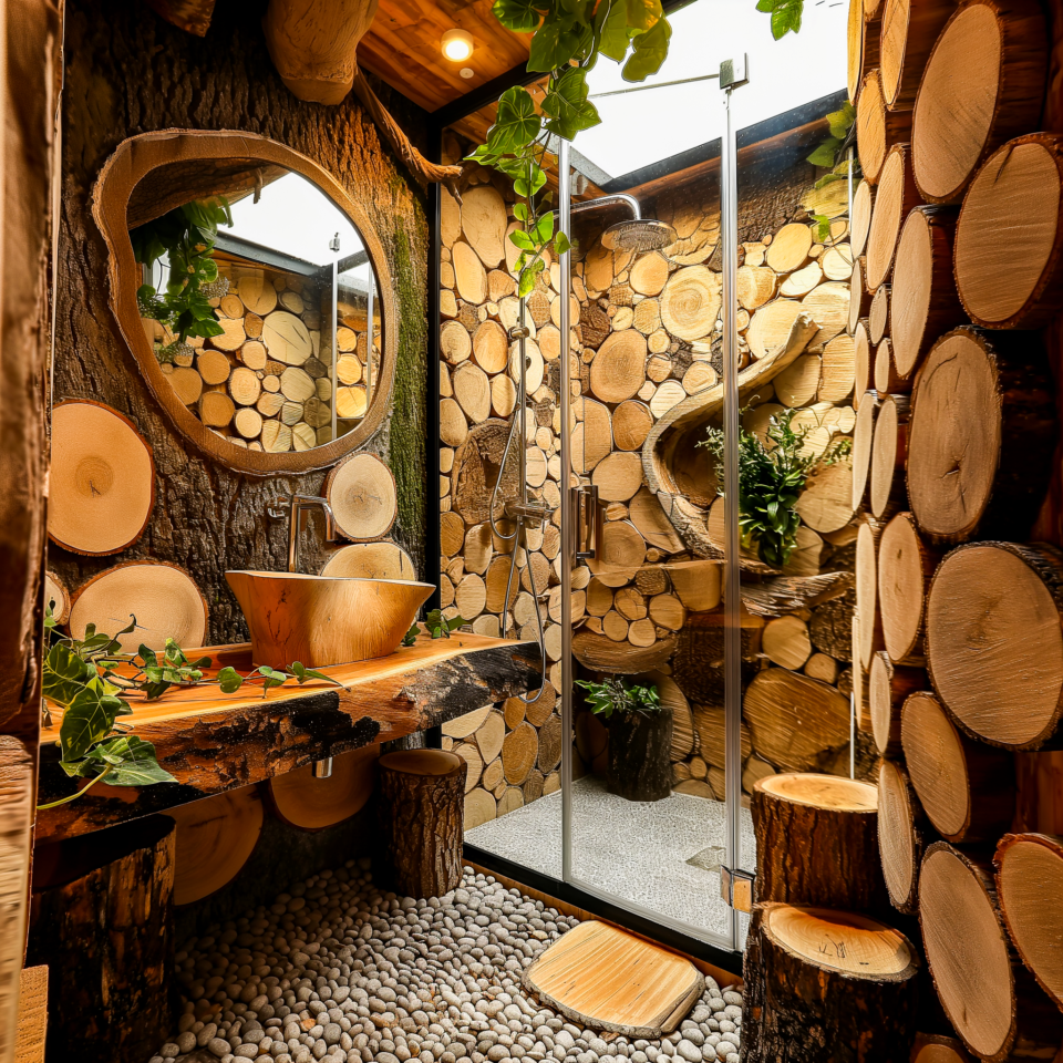 Embrace Nature's Refreshing Embrace: The Charm of Wood Log Showers ...