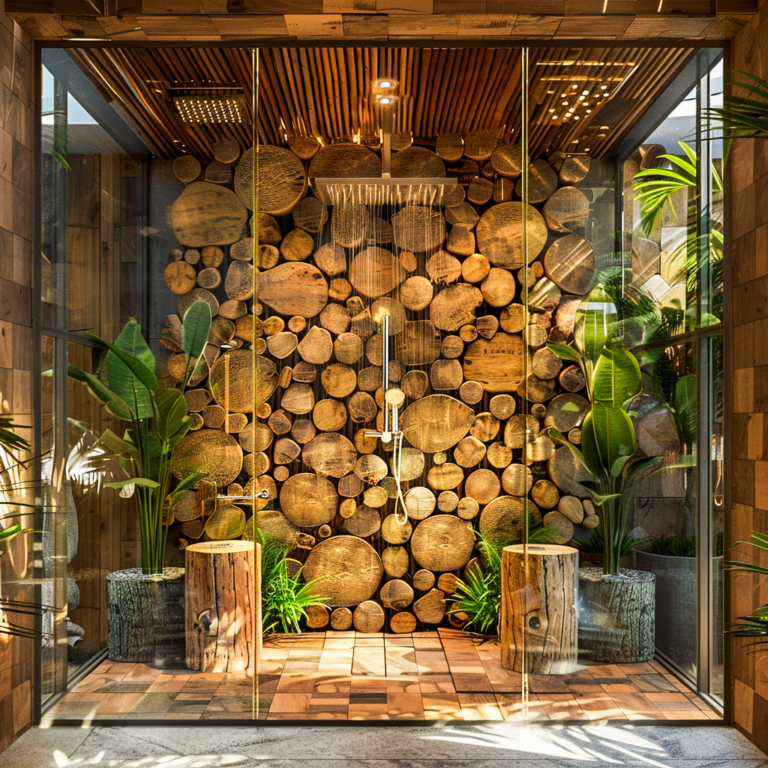 Embrace Nature's Refreshing Embrace: The Charm of Wood Log Showers ...