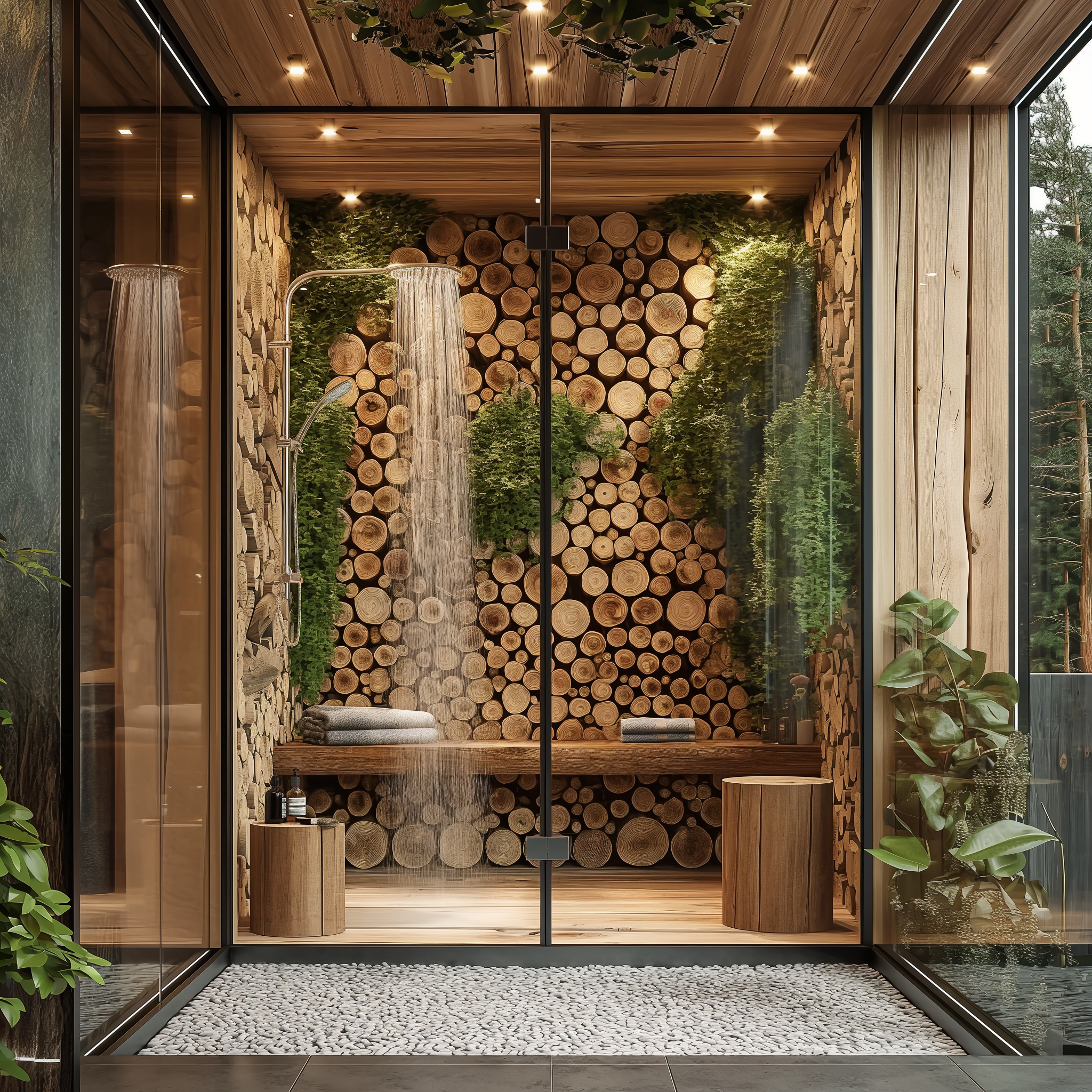 Embrace Nature's Refreshing Embrace: The Charm of Wood Log Showers ...