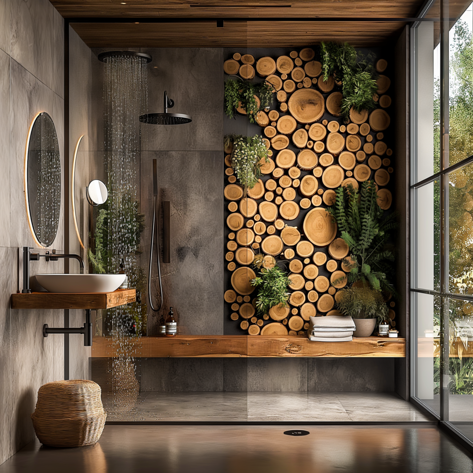 Embrace Nature's Refreshing Embrace: The Charm of Wood Log Showers ...
