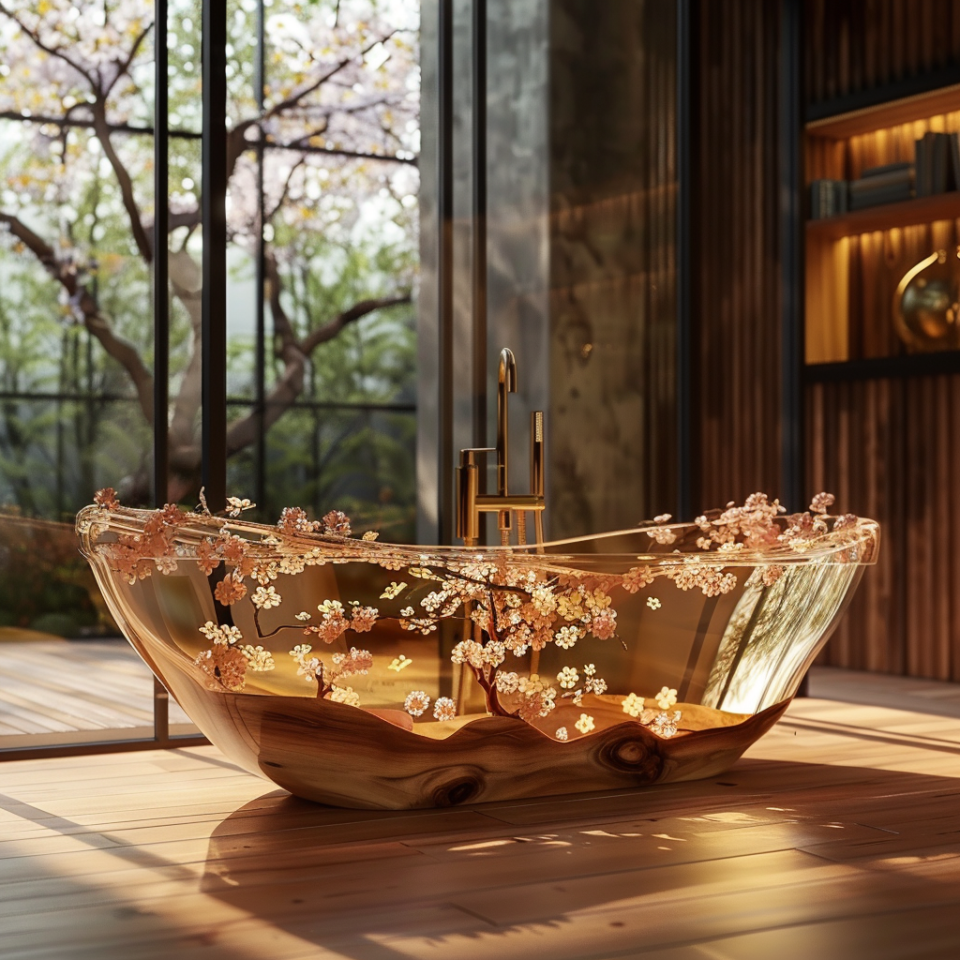 Elevate Your Bathing Experience: Captivating Wood and Epoxy Bathtubs ...