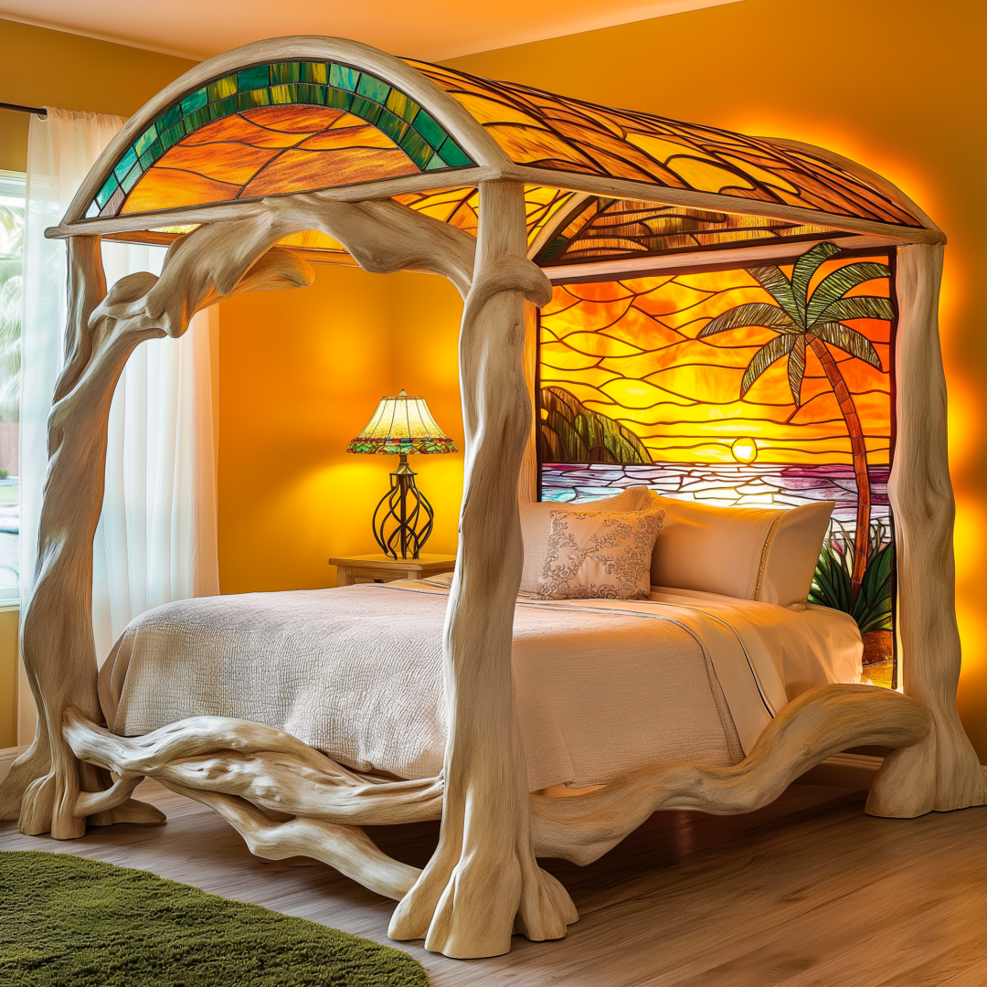 Golden Hour Retreat: Transform Your Bedroom with an Ocean Sunset Canopy ...