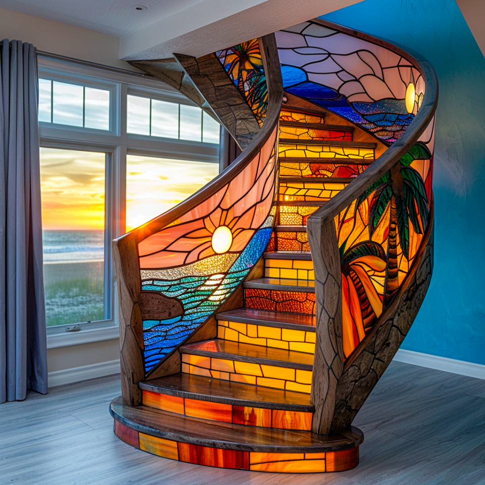 Seascapes in Glass: Marveling at Ocean Sunset Staircases Adorned with ...
