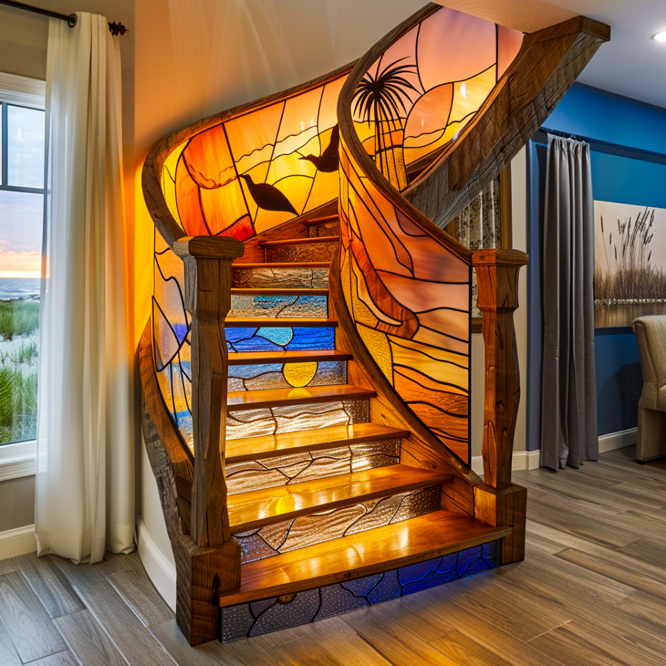 Seascapes in Glass: Marveling at Ocean Sunset Staircases Adorned with ...