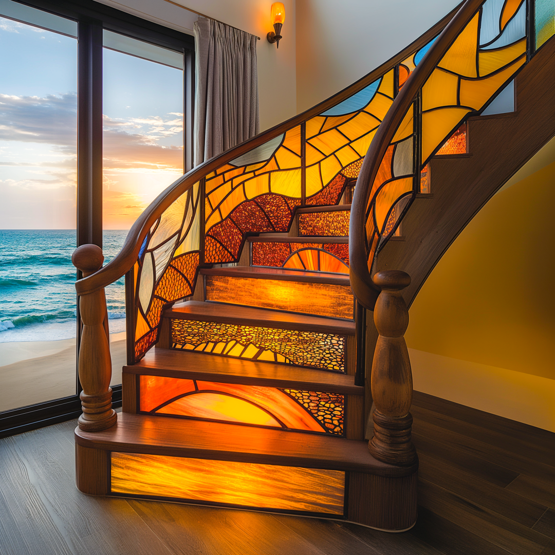 Seascapes in Glass: Marveling at Ocean Sunset Staircases Adorned with ...