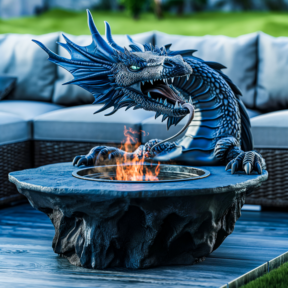 Roar Into Outdoor Entertaining: Dragon-Inspired Patio Fire Tables ...