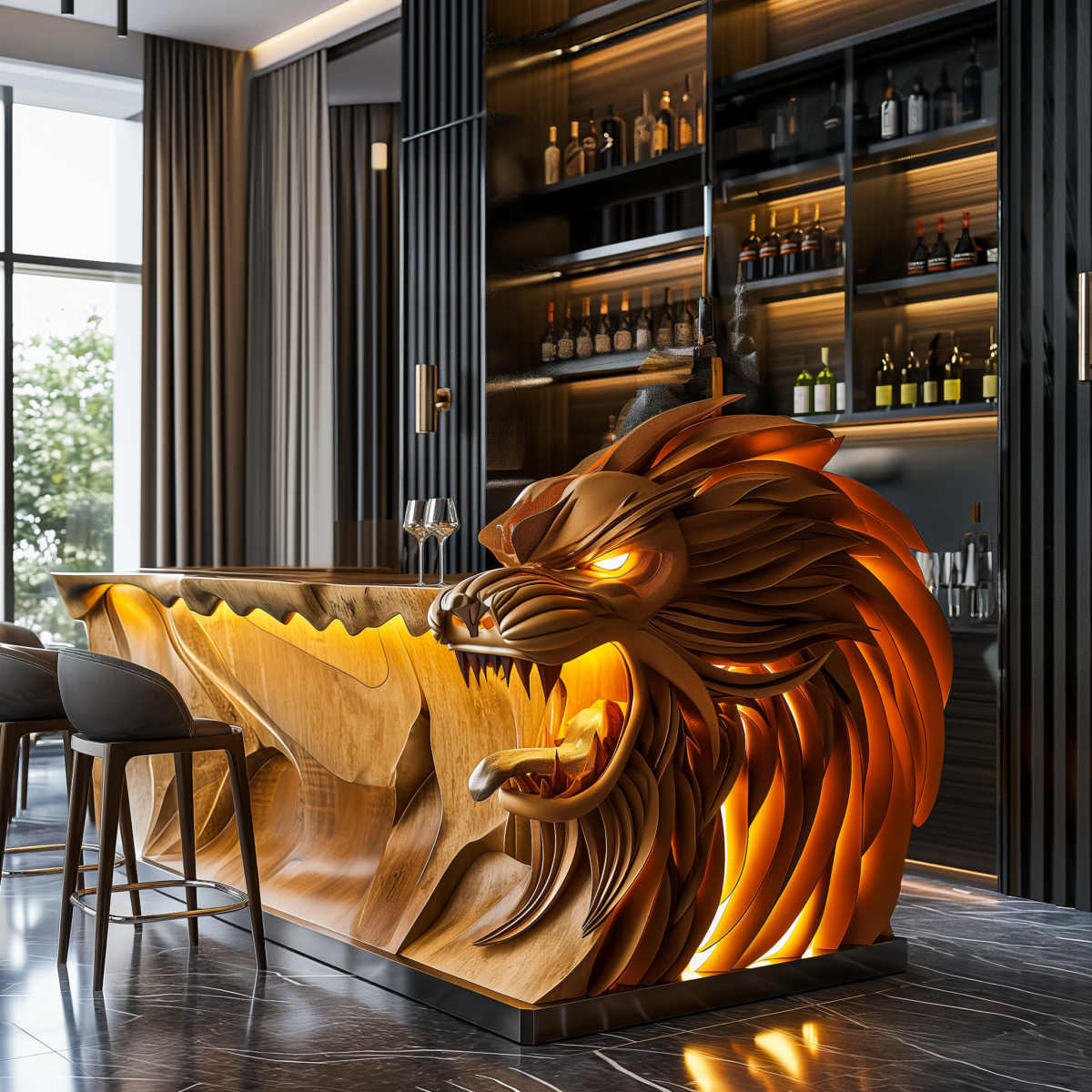 Lion's Lair: Majestic Kitchen Bar Designs Inspired by the King of the ...
