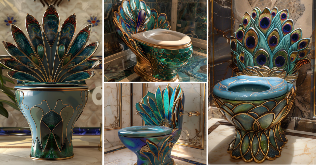 Opulent Oases: Exploring Peacock-Inspired Toilet Designs