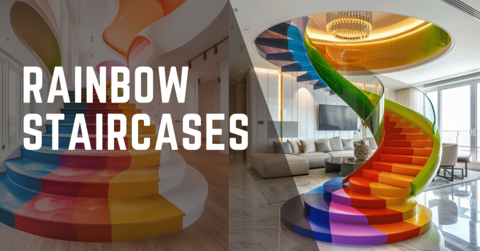 Step into Color: Vibrant Rainbow Staircases to Brighten Your Home