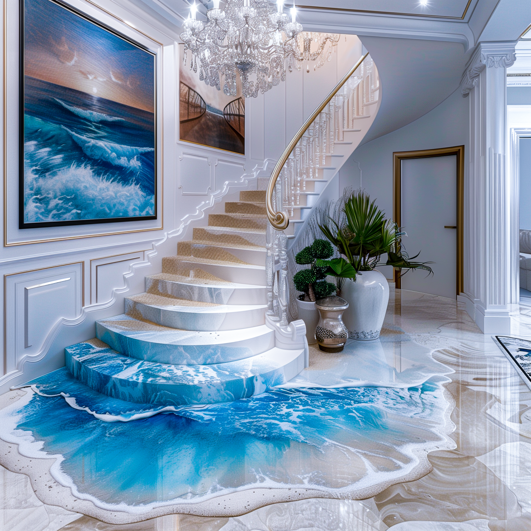 Shoreline Elegance: Unveiling the Enchantment of Beach Epoxy Stairs ...