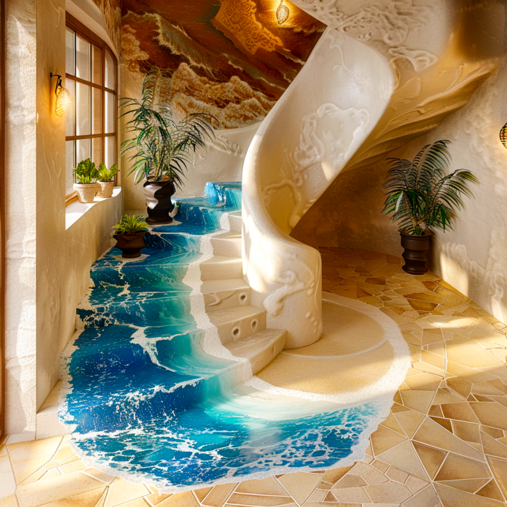 Shoreline Elegance: Unveiling the Enchantment of Beach Epoxy Stairs ...