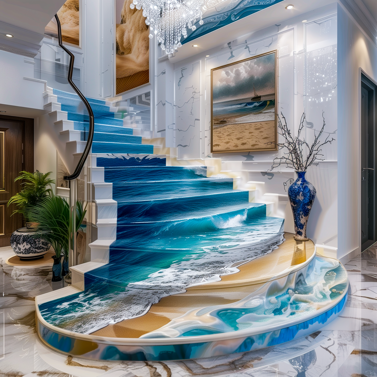 Shoreline Elegance: Unveiling the Enchantment of Beach Epoxy Stairs ...