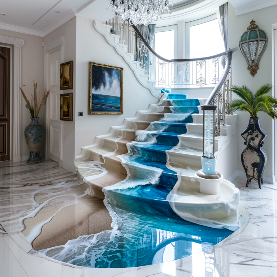 Shoreline Elegance: Unveiling the Enchantment of Beach Epoxy Stairs ...