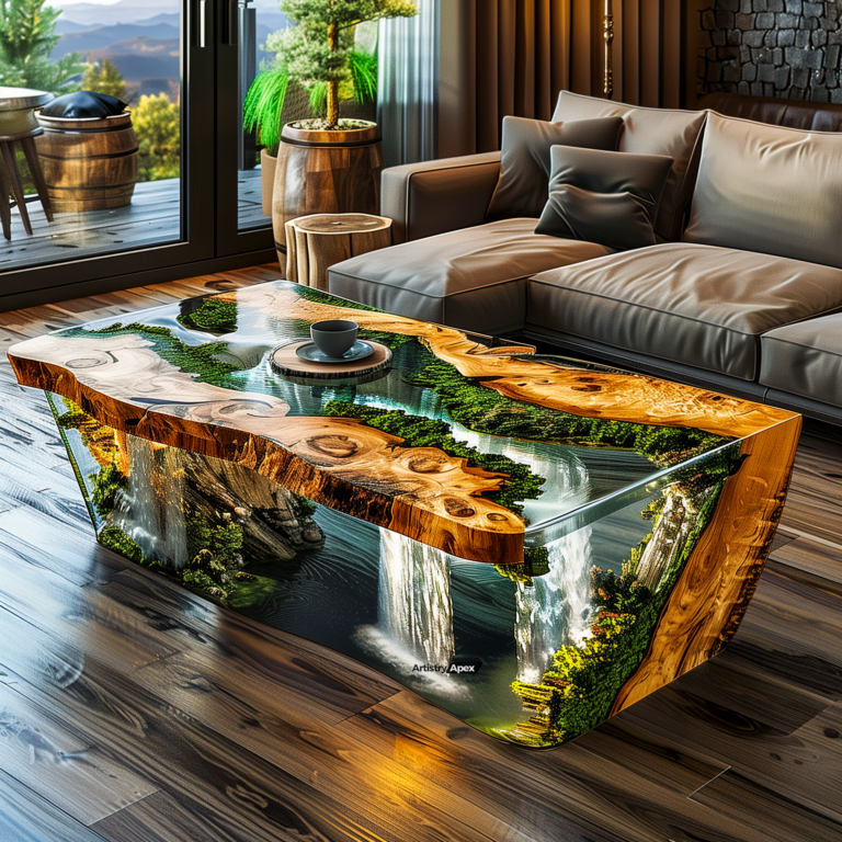 Flowing Beauty: Exploring the Allure of Waterfall Epoxy Center Tables ...