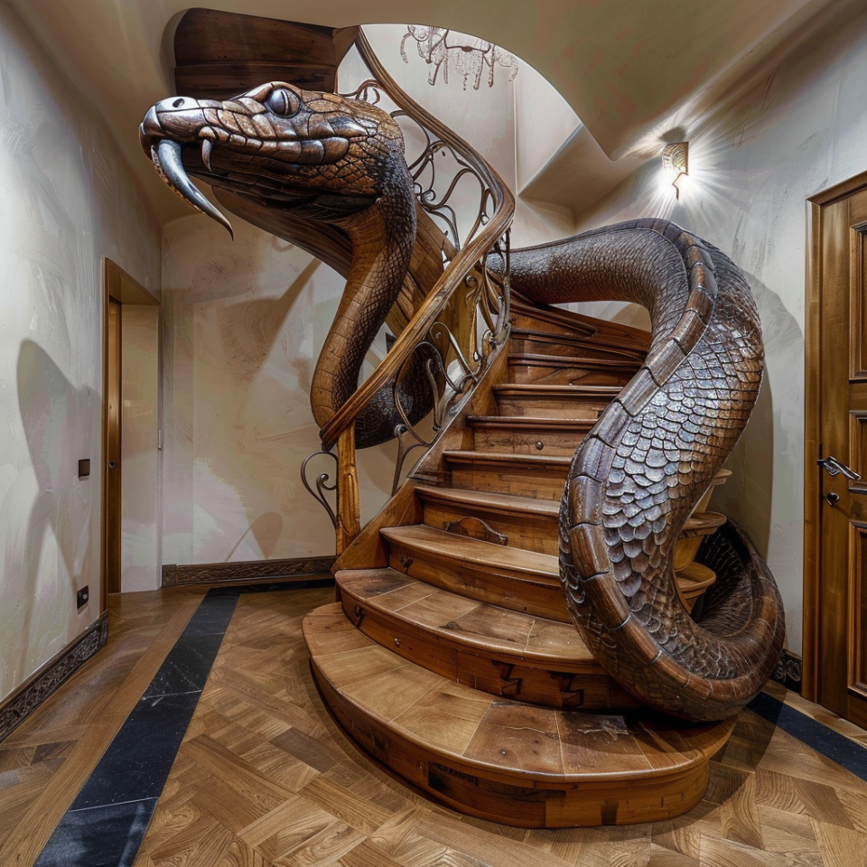 Serpentine Splendor: A Gallery of Snake Staircase Designs