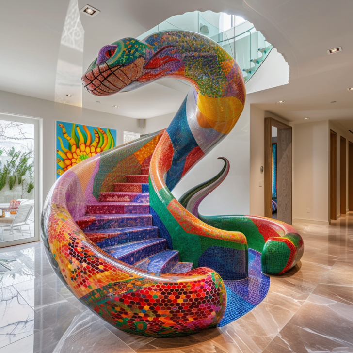 Serpentine Splendor: A Gallery of Snake Staircase Designs