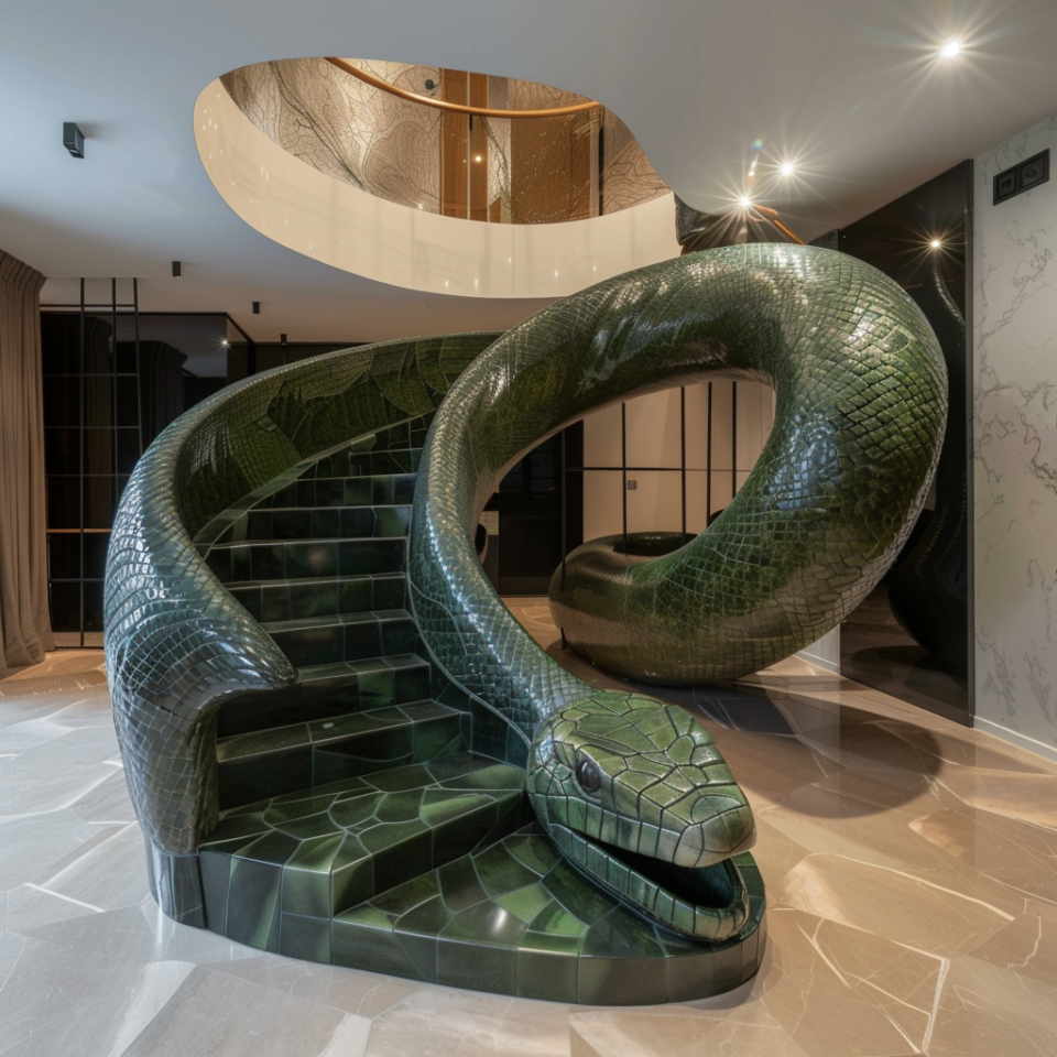 Serpentine Splendor: A Gallery of Snake Staircase Designs