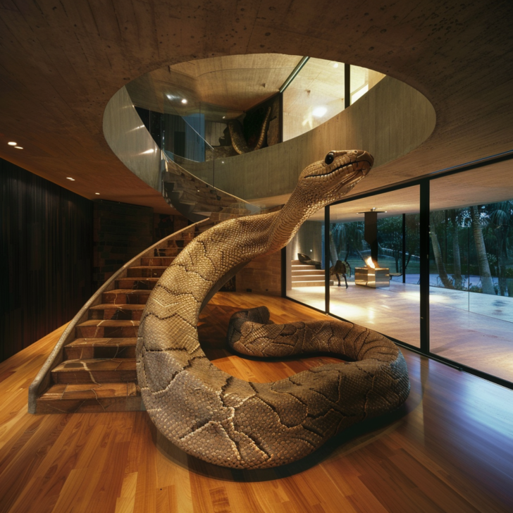 Serpentine Splendor: A Gallery of Snake Staircase Designs