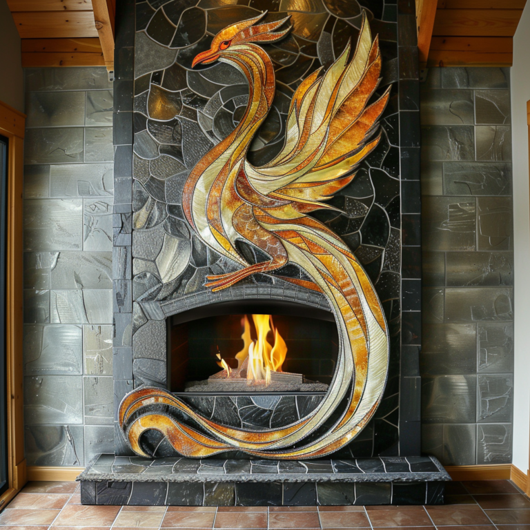 Rising Heat: Stunning Phoenix-Inspired Fireplaces for a Mythical Touch