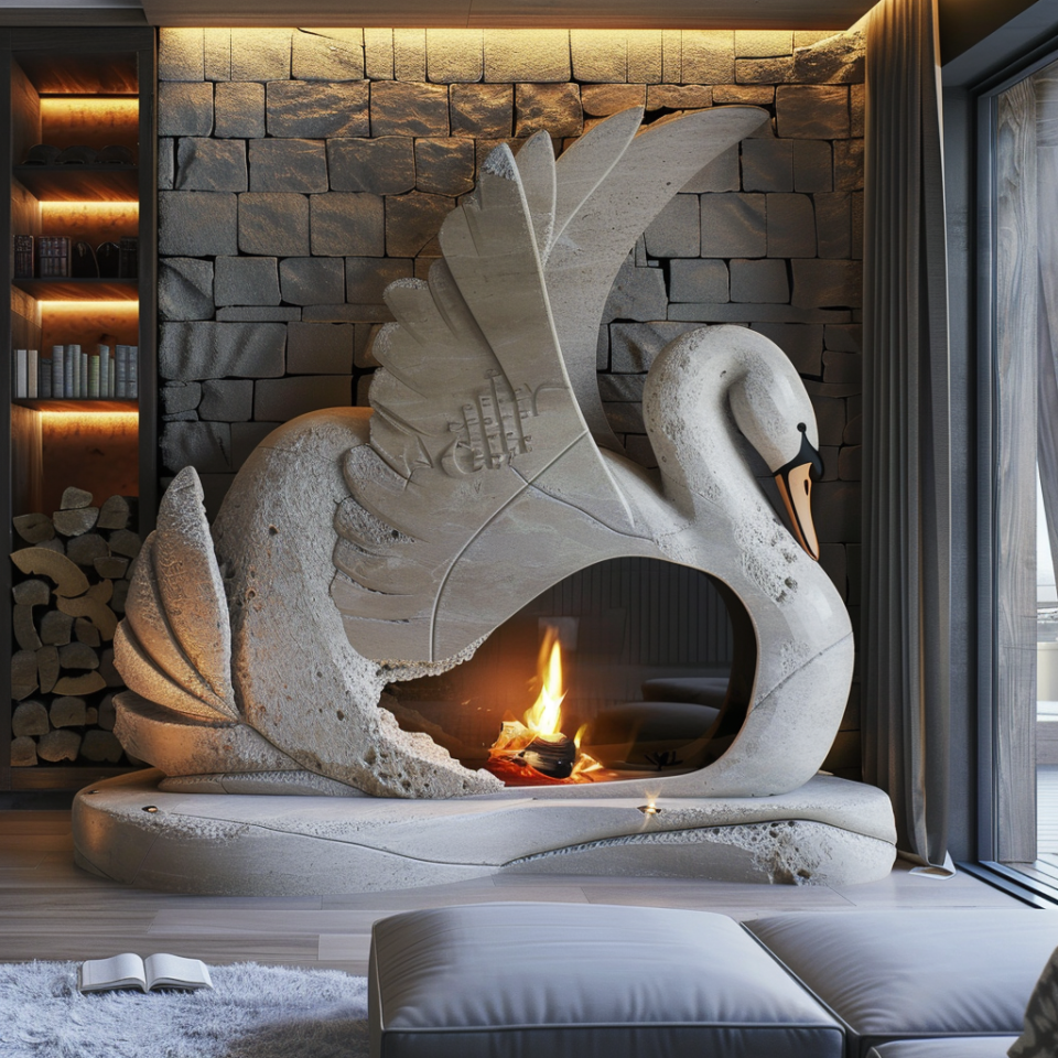 Graceful Warmth: Enchanting Swan Fireplaces to Elevate Your Home Decor
