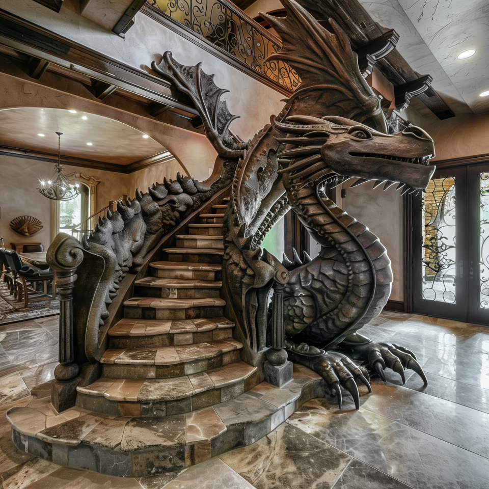 Dragon's Ascent: Marvel at Majestic Dragon Staircases