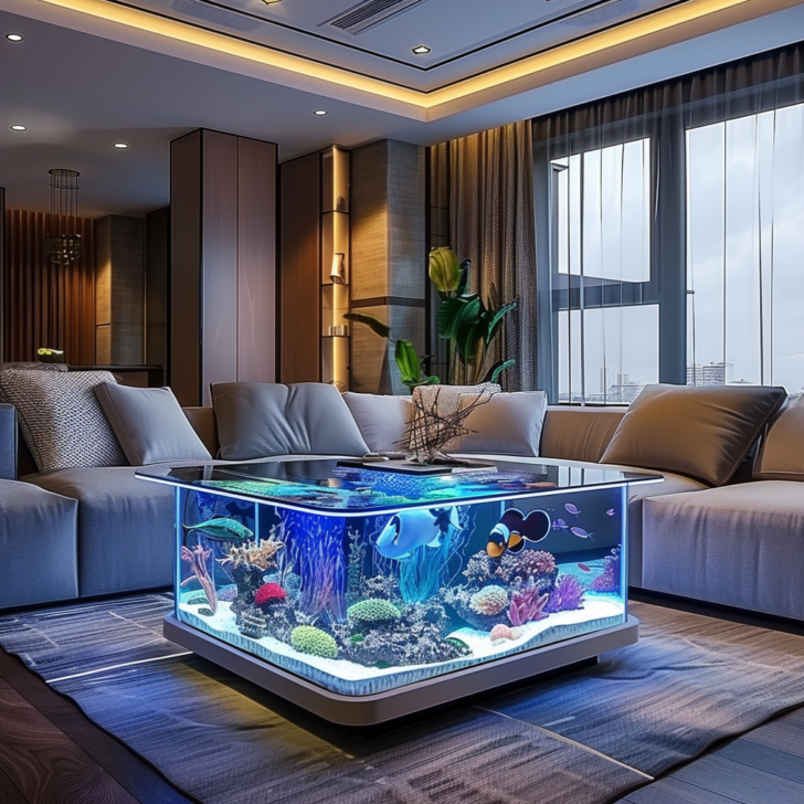 Underwater Elegance: Aquarium Center Tables for Your Living Space