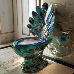 Opulent Oases: Exploring Peacock-Inspired Toilet Designs