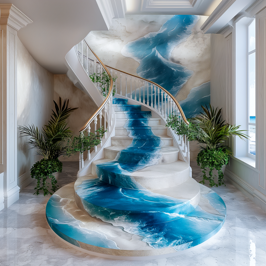 Shoreline Elegance: Unveiling the Enchantment of Beach Epoxy Stairs ...