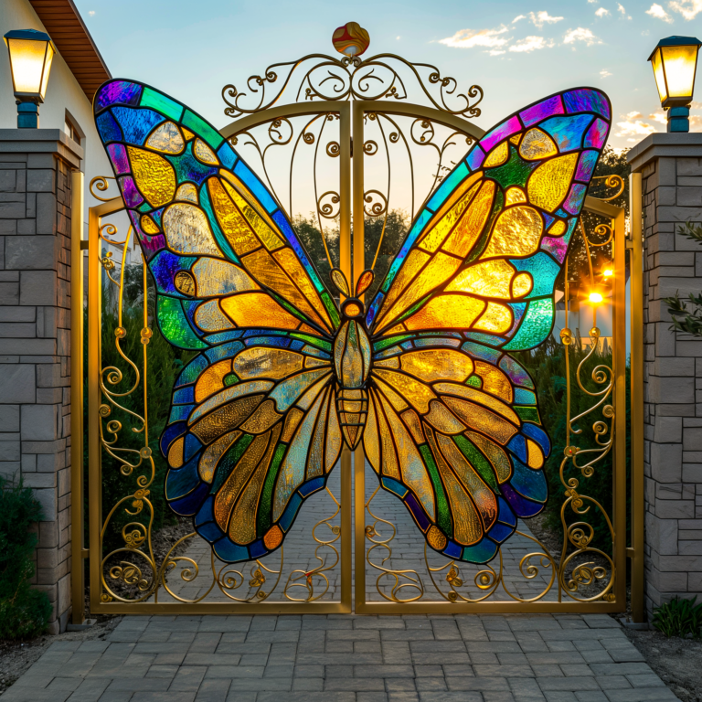 Radiant Entrances: The Timeless Beauty of Stained Glass Gates ...