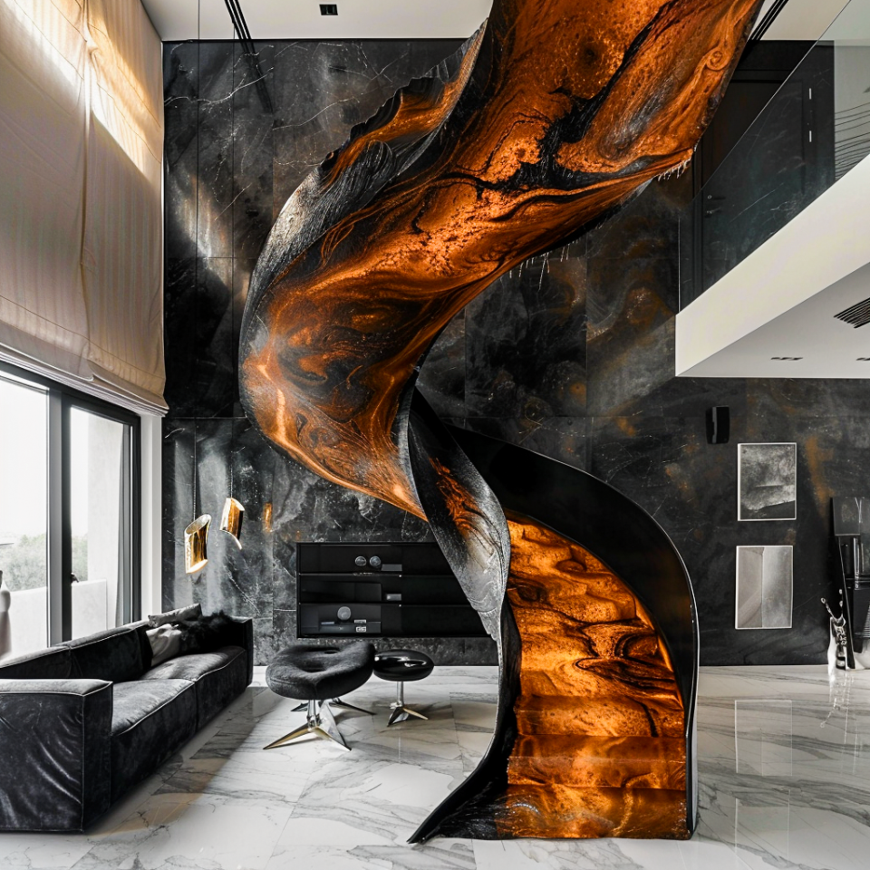 Spiral Lava Epoxy Staircases: A Fusion of Form, Function, and Fiery ...