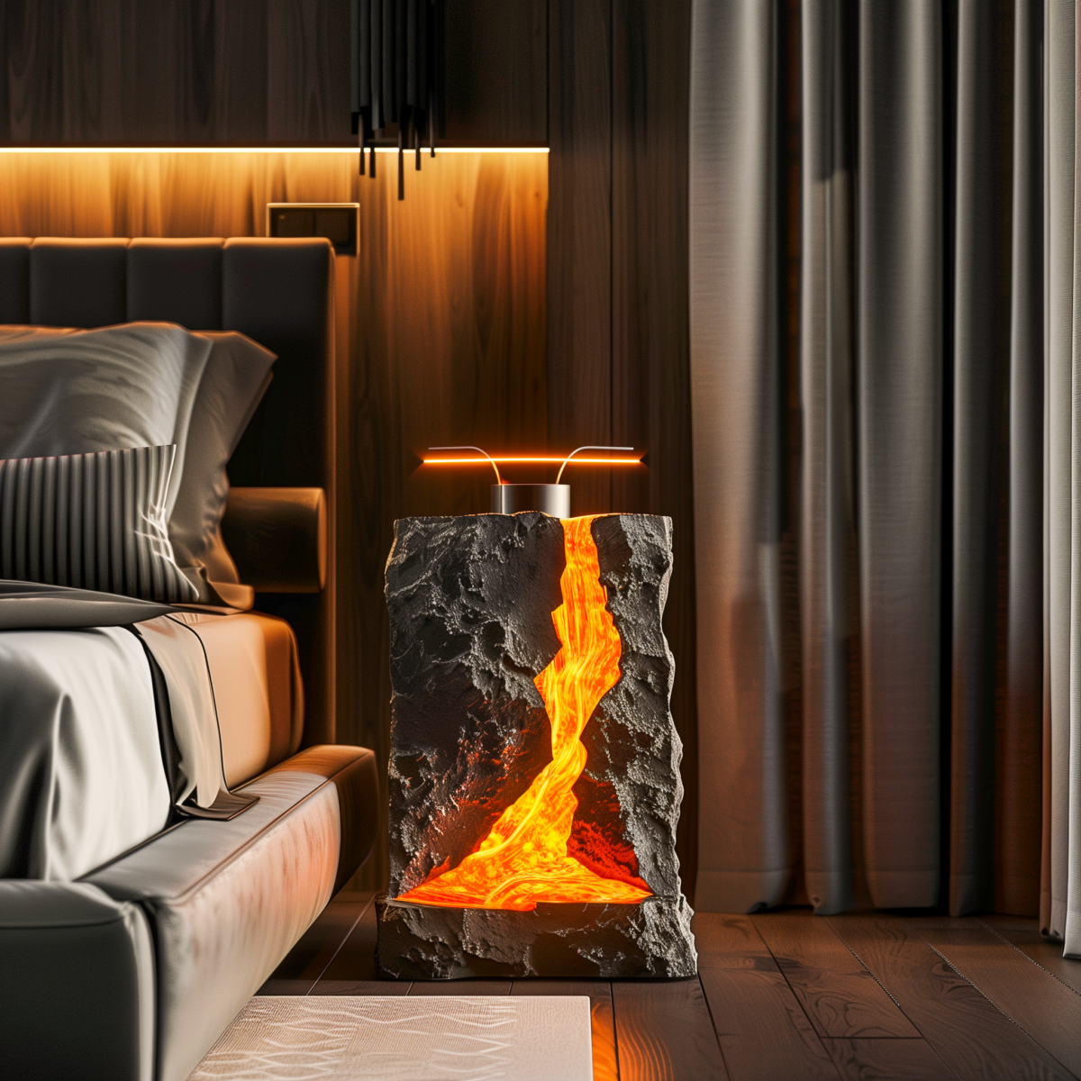 Fiery Furnishings: Transform Your Bedroom with Lava-Inspired Bedside ...