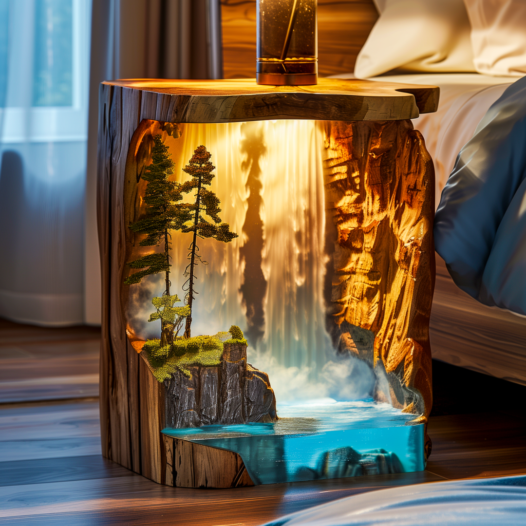 Aqua Dreams: Dive into the World of Waterfall Epoxy Bedside Tables ...